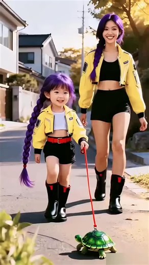 Unreal AI Studio on Instagram: "“The Golden Titan Has Awakened… And She’s Not Running.” A towering golden titan rises between city skyscrapers. A fearless girl with neon style walks calmly beside a massive armored creature. A child stands face-to-face with a glowing beast inside a modern home. Is this a fantasy invasion… or a secret bond between humans and monsters? This cinematic AI-style visual story blends futuristic fashion, giant creatures, urban destruction, and emotional mystery into one