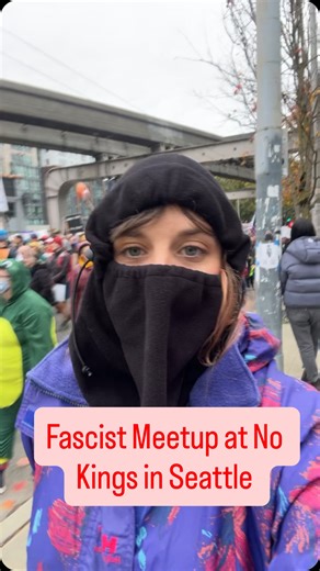 Natalie is clearly the biggest 🏳️ supremacist amongst us all. 😏 This post surely isn’t going to offend anyone right? If you haven’t heard Natalie’s story then stay tuned for this evenings video. Natalie will tell her story and explain her sign as we walk with the No King Protestors. Even us Trump voting “Nazis”don’t want Kings. But, we do support I.C.E. 💪🇺🇸 #nokings #protests #seattle | Vivian Ivy