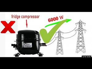 Fridge Compressor into 220v electric Generator How to turn a refrigerator compressor into 220v