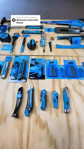 Replying to @knives871 The OX utility knife line up … Which one are you choosing?🧐 #tools #tooltips #tooltest #comstruction #constructionlife