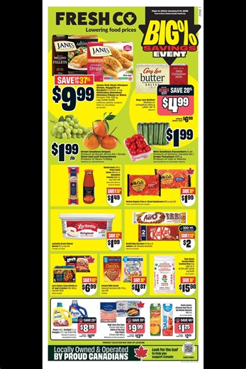 Find out the NEW DEALS at FRESHCO🎯🛒 📆Valid from January 8 to 14, 2026 Flyer here : https://www.flyers-on-line.com/freshco #freshco #grocerysavings #deals #savings | Flyers Online