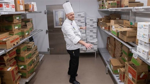 Behind the scenes at Parkland Hospital kitchen, where up to 4,500 meals are prepared daily