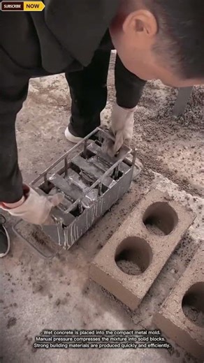 Compact Manual Brick Mold for Concrete Block Casting and Material Shaping in Small Construction