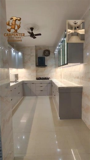 Modern U-Shaped Modular Kitchen | From Start to End #carpenterinthetown #kitchendesign #furniture