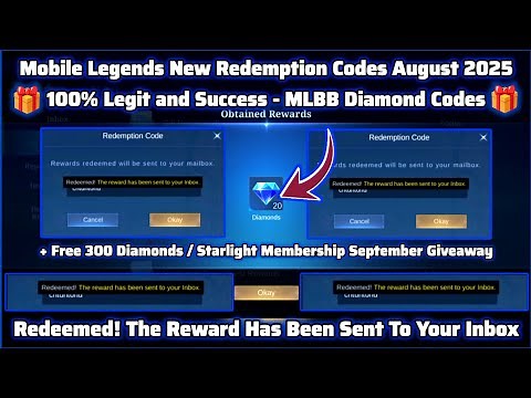 Mobile Legends New Redemption Codes August 30, 2025 - MLBB Diamond redeem Code + Free Starlight Card