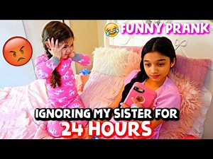 IGNORING MY LITTLE SISTER FOR 24 HOURS PRANK!