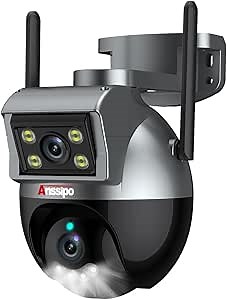 Two-Way Audio/AI Motion Detection/Color Night Vision/HD Dual Lens， Outdoor Cameras for Home Security, 3MP WiFi Camera, Wireless Security Camera, Remote Viewing, APP icam365.