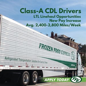 Class-A CDL Drivers, get ready to achieve new levels of success. Rev up your career with our LTL Linehaul Opportunities! 💸 𝗡𝗘𝗪 𝗣𝗔𝗬 𝗜𝗡𝗖𝗥𝗘𝗔𝗦𝗘: 𝟱𝟬-𝟲𝟬 𝗖𝗣𝗠 💚 No Touch Freight 🛣 2,400-2,800 avg. miles/week ⚕️ Medical Insurance • Dental Insurance 💰 401K Retirement Plan • Paid Vacation 🚚 Paid Training - Grow with Us! 📞 𝗖𝗮𝗹𝗹 𝘂𝘀 𝗮𝘁 𝟴𝟴𝟴-𝟵𝟮𝟴-𝟳𝟮𝟲𝟬 𝟯 𝗠𝗼𝗻𝘁𝗵𝘀 𝗘𝘅𝗽𝗲𝗿𝗶𝗲𝗻𝗰𝗲 𝗣𝗿𝗲𝗳𝗲𝗿𝗿𝗲𝗱! 𝗛𝗮𝘃𝗲 𝗮 𝗖𝗹𝗮𝘀𝘀-𝗔 𝗖𝗗𝗟 𝗯𝘂𝘁 𝗻𝗼 𝗿𝗲𝗰𝗲𝗻𝘁 𝗘�