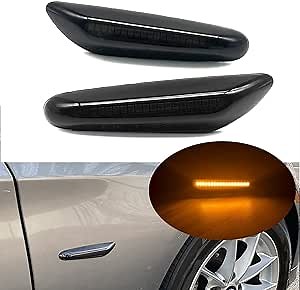 YeSeHow Sequential Flashing LED Turn Signal Side Marker light Replacement For BMW 1 Series E81 E82 E87 E88 3 Series E46 E90 E91 E92 E93 5 Series E60 E61 X3 E83 X1 E84 Turn Lamp