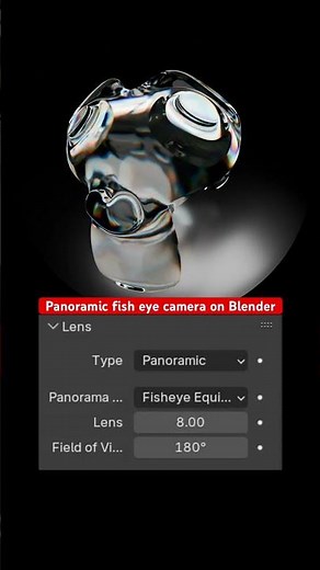 PANORAMIC Fish Eye Camera on Blender Tutorial👩🏻‍💻 #shorts #fisheye #panorama #blender #tutorial