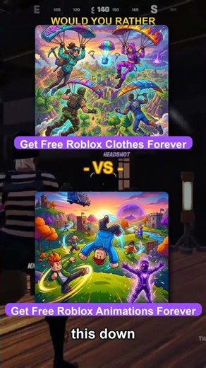 Get Free Roblox Clothes Forever vs Get Free Roblox Animations Forever - Fortnite #shorts