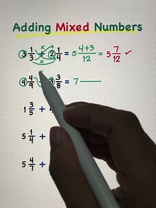 Adding Mixed Numbers | Basic Math Review #mathlove #math #fraction | Math Love
