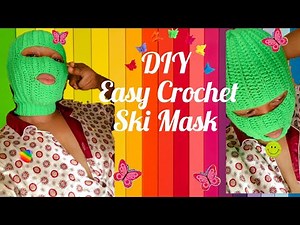 Diy Easy crochet ribbed ski mask hat tutorial/ subtitles