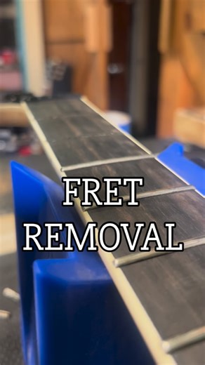 Tinoco’s Guitar Repair on Instagram: "The fret removal process is one fo the first steps when it comes to refretting guitars. How cleanly u remove the frets will determine how long your refret process is gonna take. This has to do with the way the frets are removed. When dealing with open grain wood, it is especially crucial to measure your speed, hand pressure, and distance u take with each fret pull u do. #luthier #guitarist #guitarrepair #guitartech #whatsonyourbench"