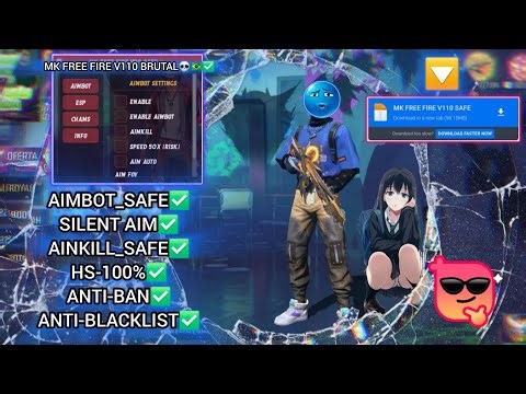 ⚠️MOD APK MK FREE FIRE V110 BYPASS ✅️ AINKILL+AIMBOT_SAFE+ESP-BOX LINK CORRE🔥GRATIS☠️🇧🇷✅️HS-100%✅️☠️