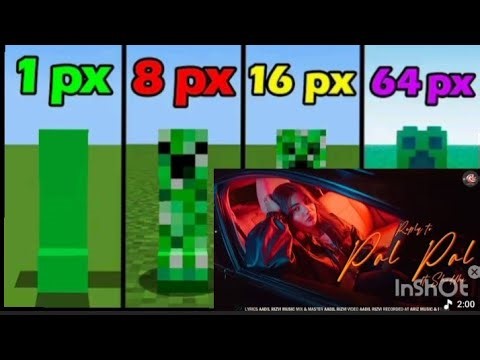 1px vs 8px vs 16px vs 64px vs 256px vs 360p 😱 | Minecraft Size Comparison | Pal Pal 💔 | Official |