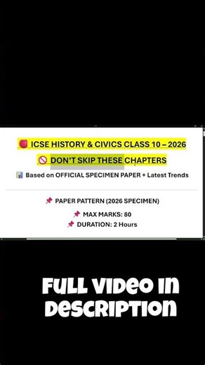 Don't Skip These Chapters in History & Civics ICSE Class 10 | ICSE History & Civics Exams #shorts
