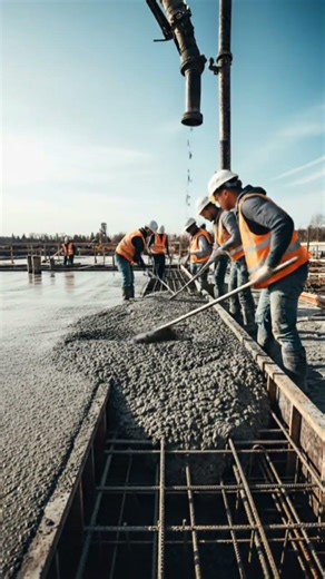 water treatment plant #concrete casting process track mounted concrete pump #casting #pumping