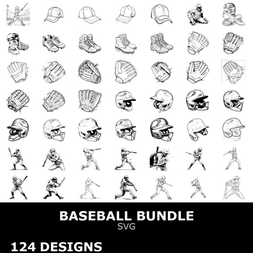 Baseball Digital Clipart Bundle Svg for Cricut Cutting Files Graphic Art DIY Projects - Etsy