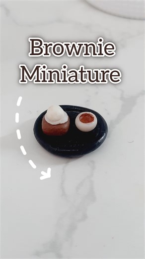 Handmade Clay Miniature 🥮🤩 #clayart #claycraft #miniature #brownie