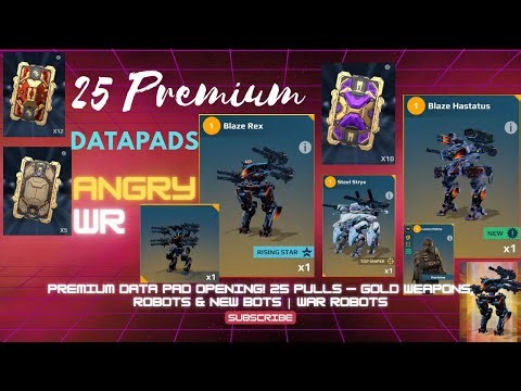 INSANE Premium Data Pad Opening! Gold Weapons, Gold Robots & NEW Bots | War Robots