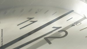 Analog clock needles slow moving and showing time on the wall 4K 2160p UHD footage - Clock needles showing twelve o clock and noon time 4K 3840X2160 UHD video Stock Video