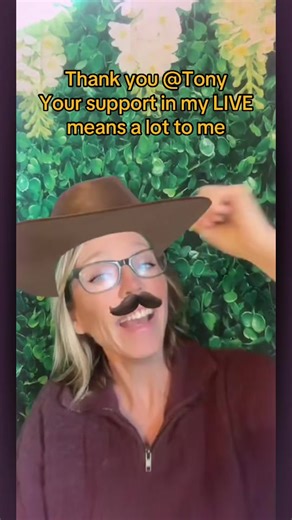 Tony, thank you for the incredible support in my LIVE! I appreciate all of you for stopping by! Have a beautiful day! ✨✨✨✨ Day 28 GOING LIVE @Tony #tiktoklive #livehighlights #livegift #hatandmustache