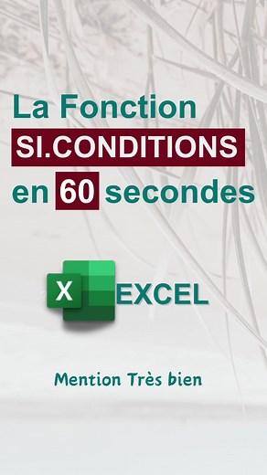 La fonction SI.CONDITIONS en Excel. #excel #exceltricks #apprendreexcel #coursexcel #tiktokfrançais #education