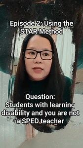 Episode 2: Using the STAR Method in answering situational questions during your principal interview Question: Tell us about a time when you had students with learning disabilities in your class, and you were not trained as a SPED teacher. WHAT DO YOU WANT ME TO ANSWER NEXT? Leave it in the comments. 👍Please like and share the posts on this page. I would also appreciate you for leaving comments. ❤️It will help me continue this page with your engagements so I can share information daily. | Teachi