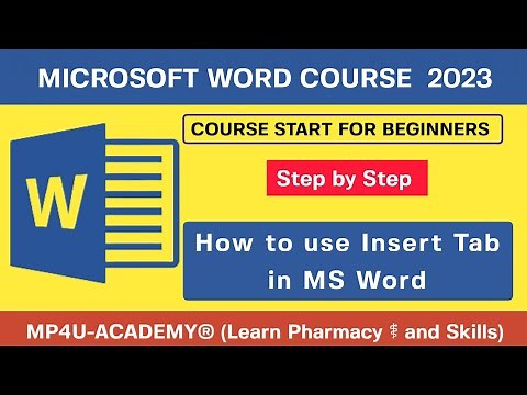 Microsoft Word Full Course: How to use INSERT TAB