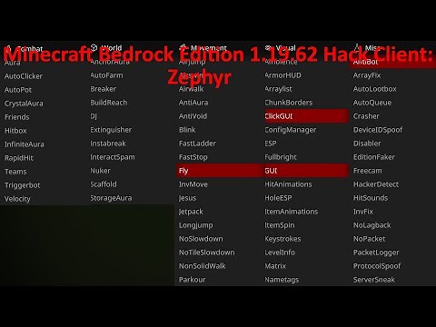 Minecraft Bedrock Edition 1.19.62 Hack Client: Zephyr