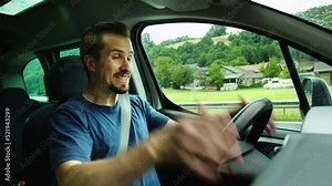 Angry pissed off driver stop the car and rage towards the car in front 4K