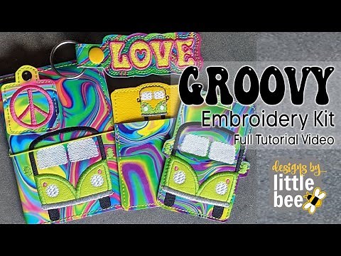 Groovy Embroidery Kit - Tutorial for Five GROOVY Embroidery Designs from Designs by Little Bee