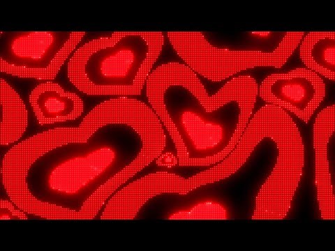 Warped Black and Red Y2k Neon LED Lights Heart Background || 1 Hour Looped HD