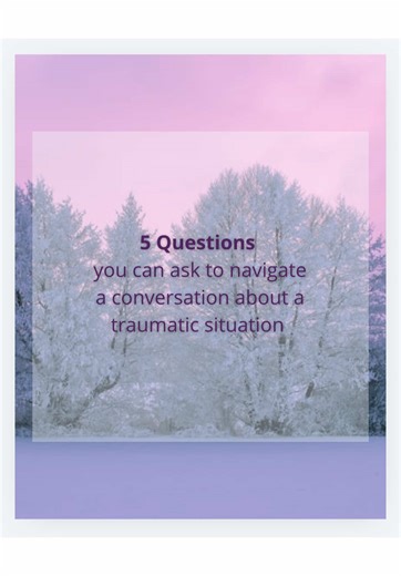 5 Questions you can ask to navigate a conversation about a traumatic situation: 1. Are you okay? 2. What happened? 3. Who was impacted 4. What do they need right now? 5. What do I need right now? I wish I had a magic wand to fix it all. But what I DO have is the ability to help navigate a conversation. These questions can help us figure out the next best VERBS to help those around us and to help ourselves. (Edit: DO NOT REQUIRE PEOPLE TO SUBMIT ANSWERS. Let it be optional. But ask that EVERYONE 