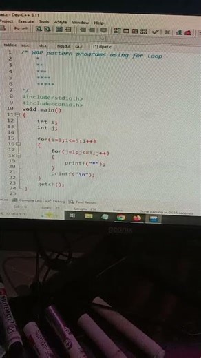 pattern c program #coding #programming #shorts #viral #viralvideo #computereducation #education