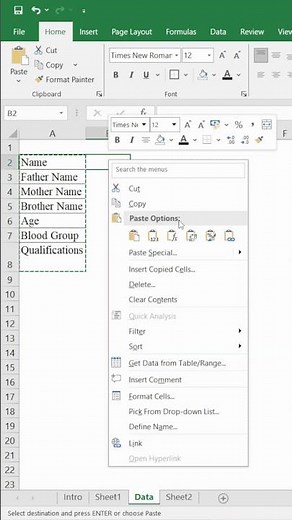 👉 Excel Short Trick: Transpose Row to Column in 1 Click 🔄 | MS Excel Shortcut #microsoftexcel