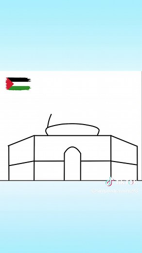 رسم المسجد الأقصى (قبة الصخرة) سهل جداا للمبتدئين| رسم عن فلسطين 🤍🇵🇸 #artistsoftiktok #fyp #fypシ #art #simpledrawing