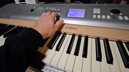 This is the Yamaha DGX-620 that I purchased in Thunder Bay last month in 95% running order. The main display screen needs to be serviced or replaced, and it appears that one of the data ribbons have become loose either from being knocked over or falling. All the keys and functions work. The weighted keys are noisy, which suggests the felt needs replacement. I was able to find a 12V 1 A power supply to run this piano, while I have ordered in a new adapter. The sound from the built-in speakers is 