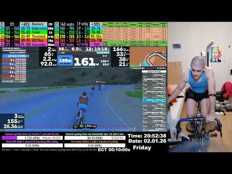 Zwift Cycling Workout Live Stream 2.01.2026 zv kickr noise fix