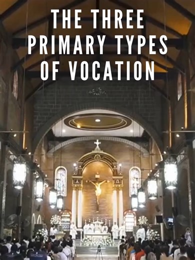 The three primary types of vocation #mariedlife #religiouslife #singleblessedness #Vocation #Bokasyon #blessed #couple #religious #single #seminary #seminaryo #seminario #convent #kumbento #sisterhood #nun #madre #priest #wife #husband #brothers