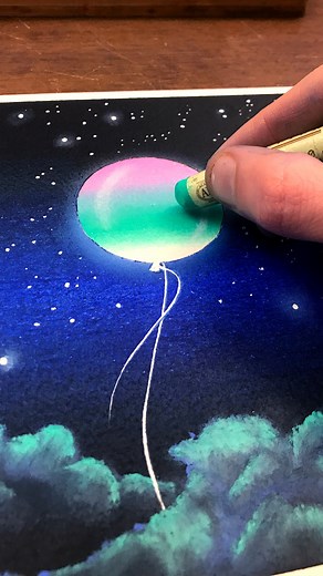 Art Room on Instagram: "Step-by-step tuto to create a stunning turquoise sky! ✨🖍️💙 #balloon #turquoise #sky #tutorial #scenery #drawing #vibrantcolors #pastelshades #natureart #bluehues #pastelart #artroom"
