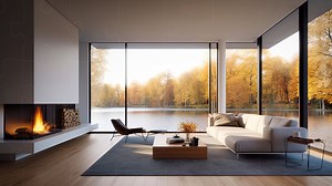 Virtual Home Office Background for Presentations and Work From Home Online Zoom Meetings With Scenic Views of Colorful Autumn Trees - Etsy