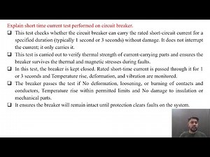 SGP Video short on Explain short time current test performed on circuit breaker in English