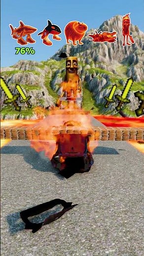 Inferno Trial 🔥 Italian Brainrot Fire Warriors Conquer the Deadly Rods #italianbrainrot #shorts