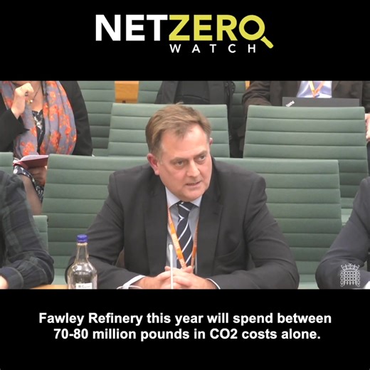 419K views · 7.6K reactions | The UK Chair of ExxonMobil tells MPs about the impact of carbon pricing on the Fawley Refinery. | Net Zero Watch | Facebook