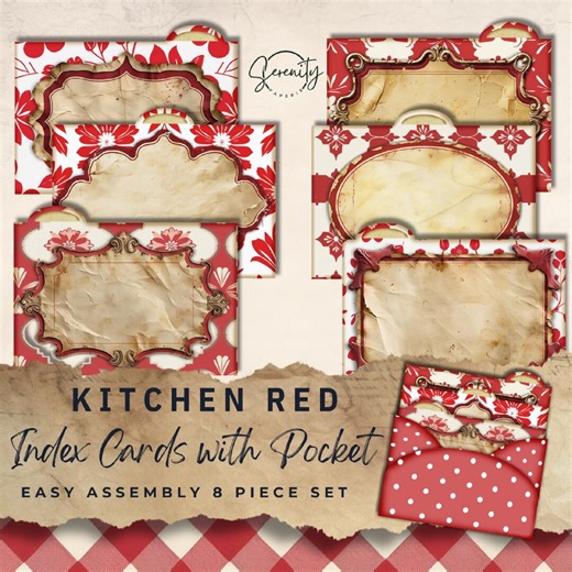 Pocket Index Cards Printable Junk Journal DIY Craft 11x8.5 Digital Download JJ121 - Etsy