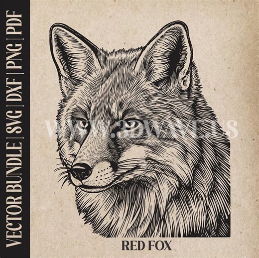 Red Fox Vector Art: file tagliati al laser per Cricut, Glowforge SVG / Prodotti digitali - Etsy Italia