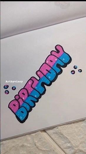 The art of writing Birthday in bubble letter ‪@artbyvincy‬