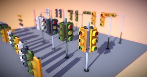 City Traffic Lights Pack [FREE] - Low Poly 3D Art | 3D Urban | Unity Asset Store